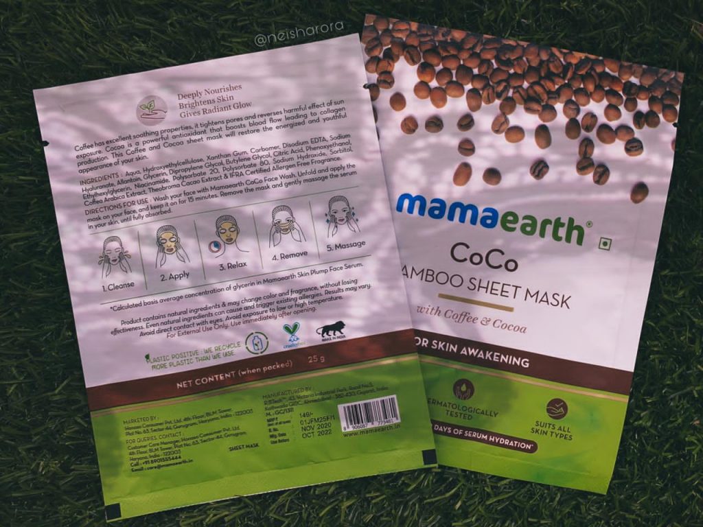 MamaEarth CoCo Bamboo Sheet Mask Review | Hale and Belle